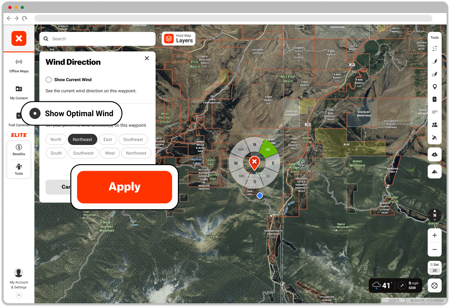 Wind Direction on Waypoints and Wind Calendars – onX Hunt